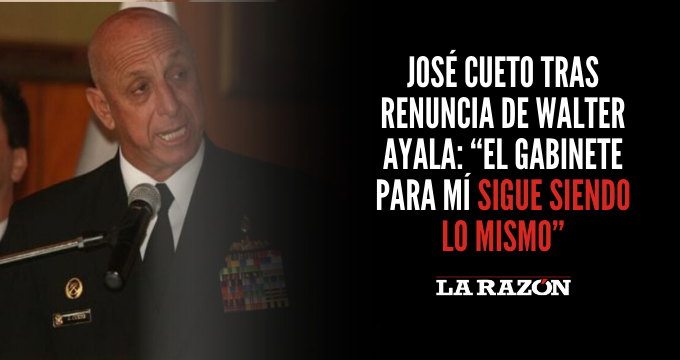 José Cueto tras renuncia de Walter Ayala: “El Gabinete para mí sigue ...