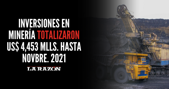 Inversiones en minería totalizaron US$ 4,453 mlls. hasta novbre. 2021 ...