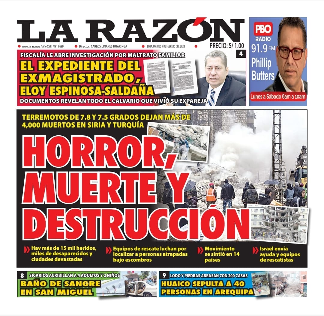 Portada Impresa – Diario La Razón (07/02/2023) - La Razón