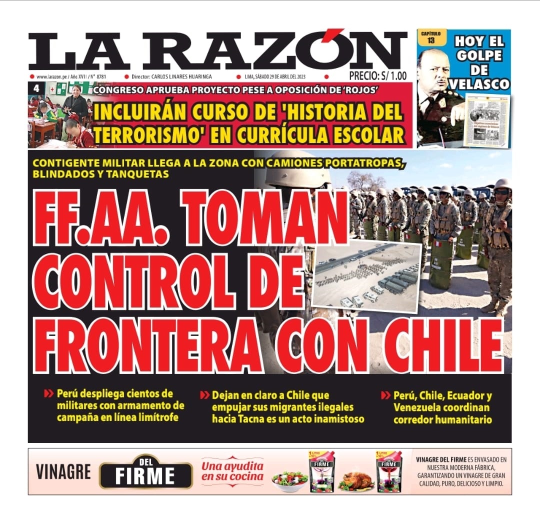 Portada impresa – Diario La Razón (18/03/2022) - La Razón