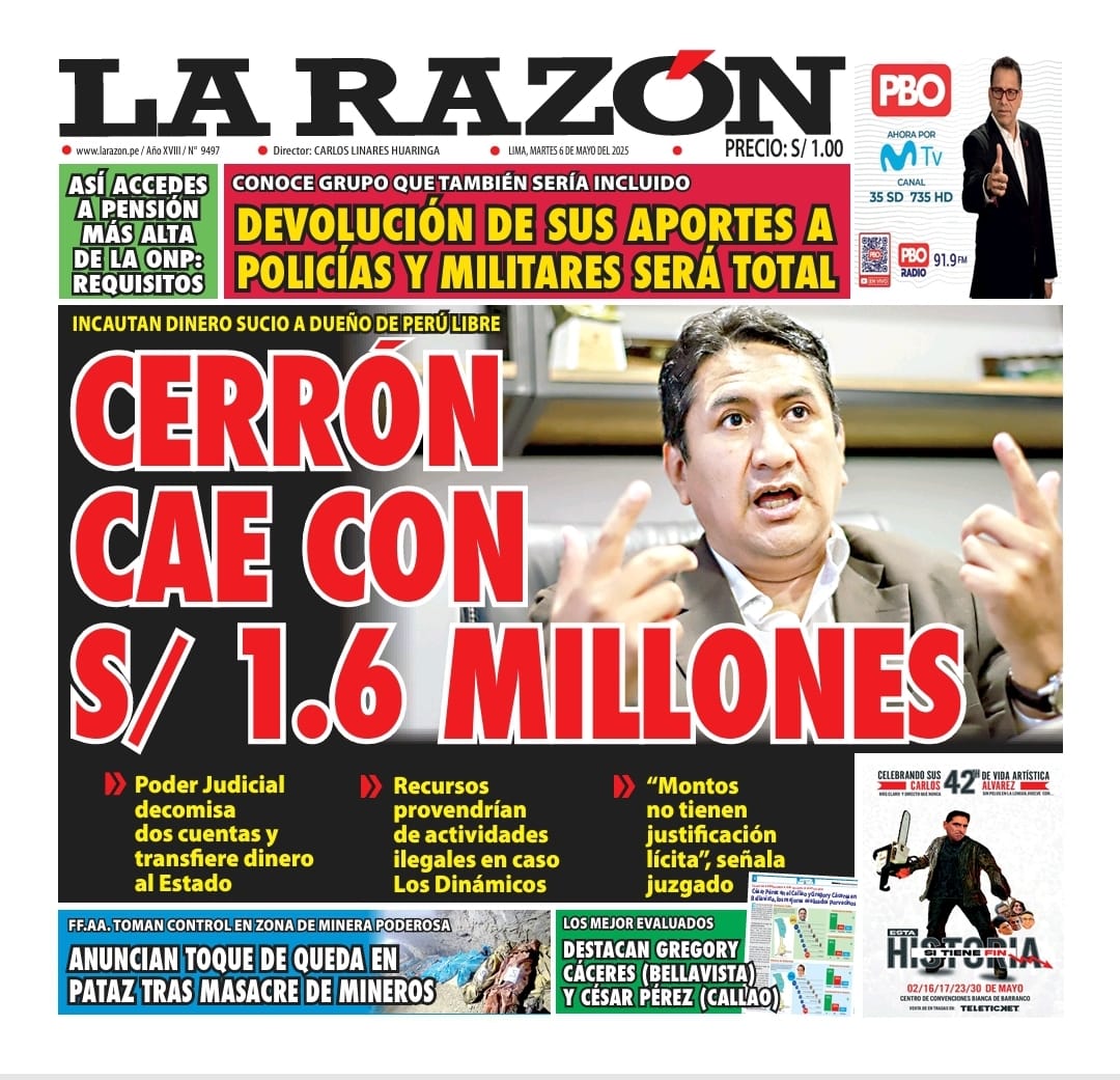 Portada Diario La Razón (06/05/2025) - La Razón