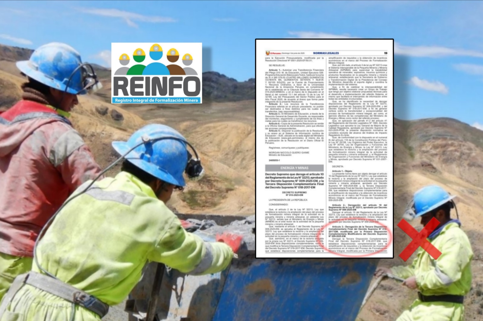 Gobierno elimina herencia del Reinfo - La Razón