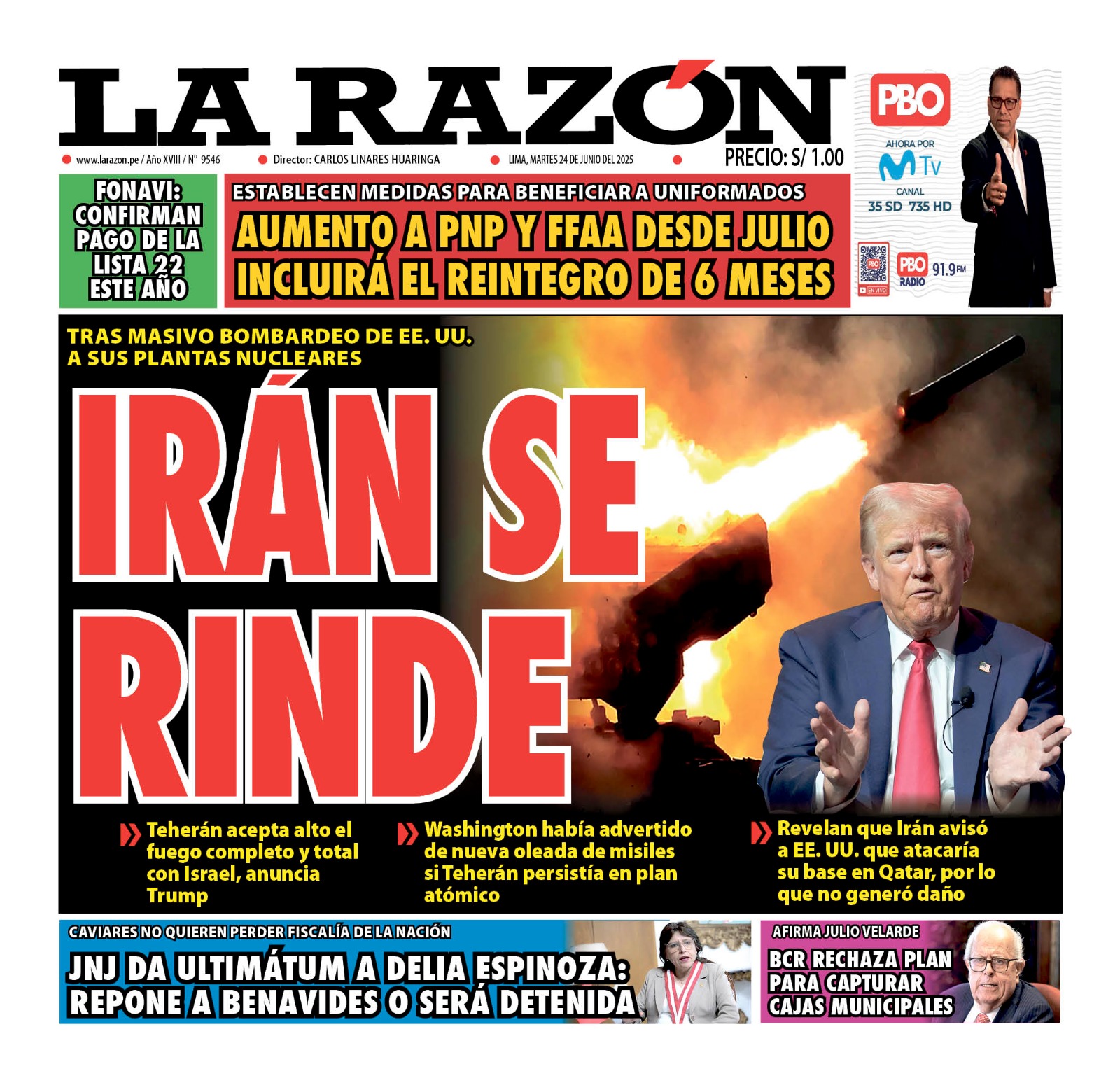 Portada Diario La Razón (22/05/2025) - La Razón