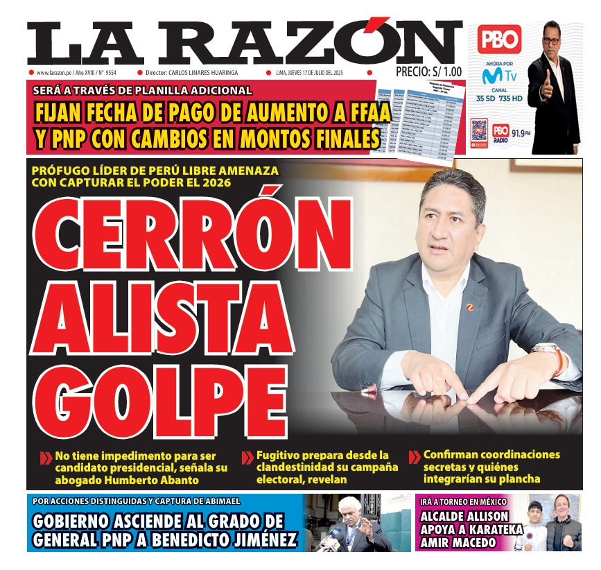 Portada Diario La Razón (17/06/2025) - La Razón