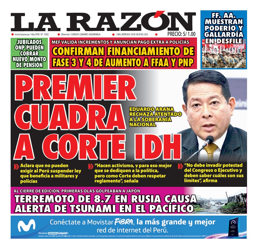 Portada Diario La Razón (01/08/2025) - La Razón