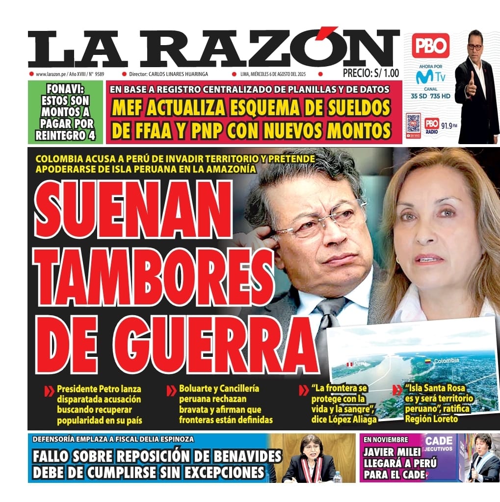 Portada Diario La Razón (08/08/2025) - La Razón